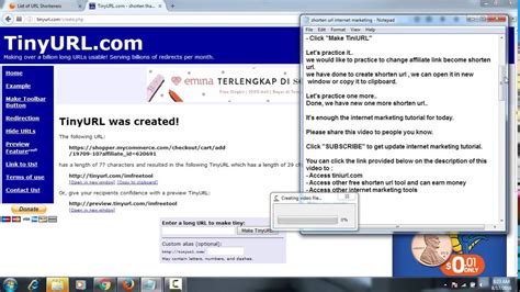 Internet Marketing Strategy Shorten Url By Tinyurl Youtube