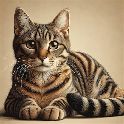Portrait Of A Tabby Cat Premium Ai Generated Image