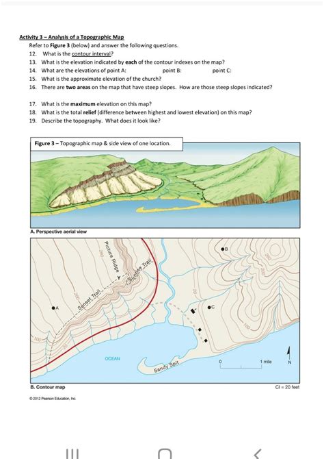 Solved Activity 3 Analysis Of A Topographic Map Refer To
