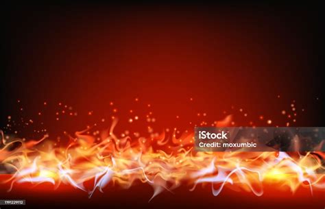 Latar Belakang Abstrak Api Api Pada Latar Belakang Merah Ilustrasi Stok