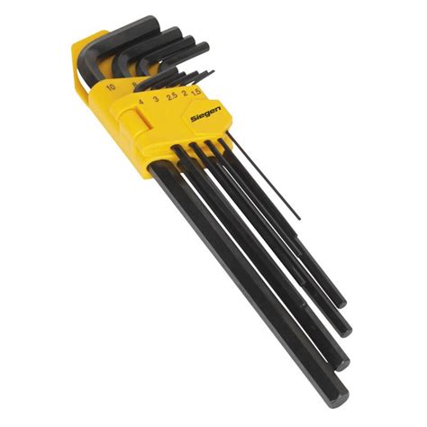 S01092 Metric Hex Key Set Extra Long 9pce Diamond Industrial Supplies