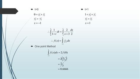 numerical integration gaussian integration one point two point and