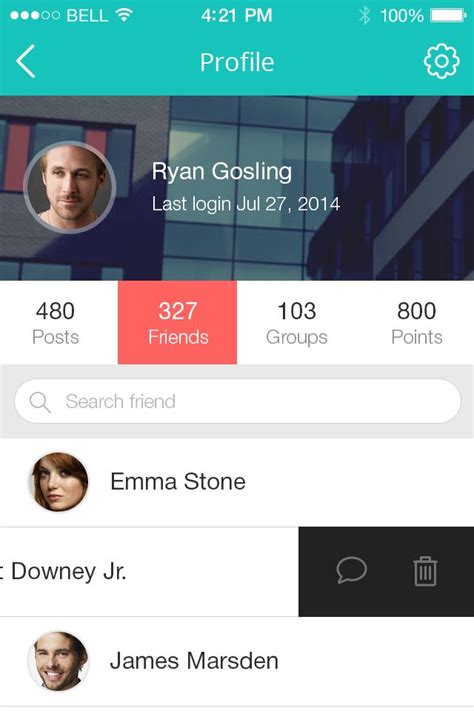Best Images About Mobile UI Profiles On Pinterest