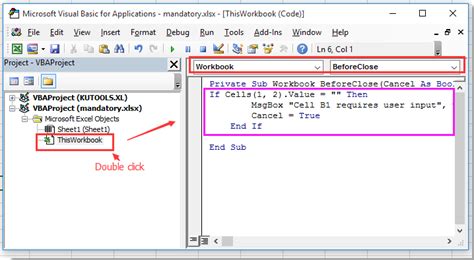 How To Make A Particular Cell Mandatory Enter Before Closing Workbook