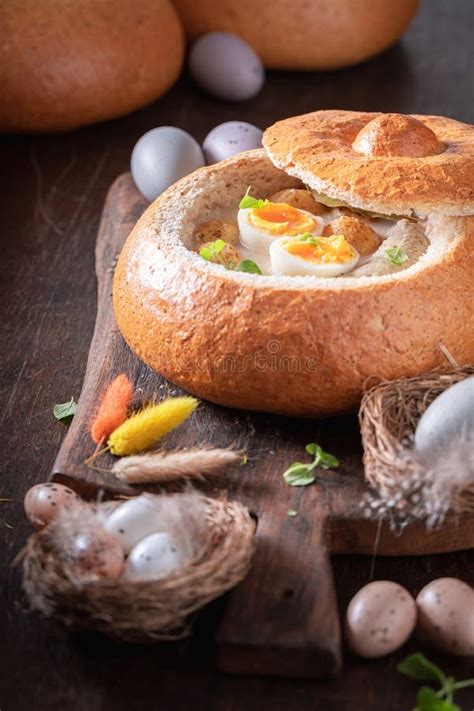 Classic Sour Soup As Traditional Soup For Easter Stock Image Image Of