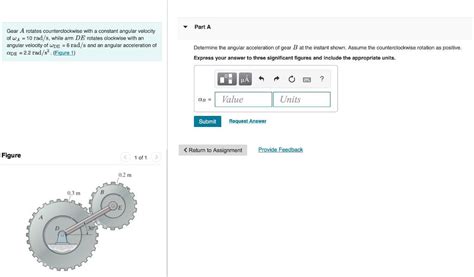 solved part a gear a rotates counterclockwise with a