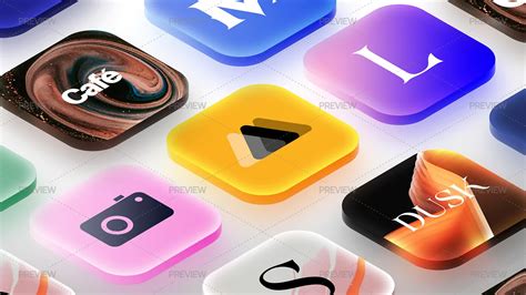 Isometric App Icon Mockup Graphics Motion Array