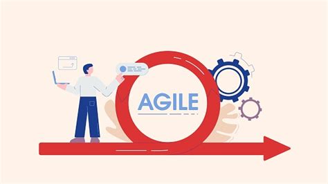 스크럼 개발 수명 주기 프로세스에서 랩톱을 작업하는 만화 남성 엔지니어 애자일 방법론에 대한 스톡 벡터 아트 및 기타 이미지 애자일 방법론 스크럼 개념 Istock