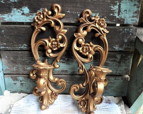 Vintage Candle Holders Candelabra Wall Sconce Set Candleholders Candle