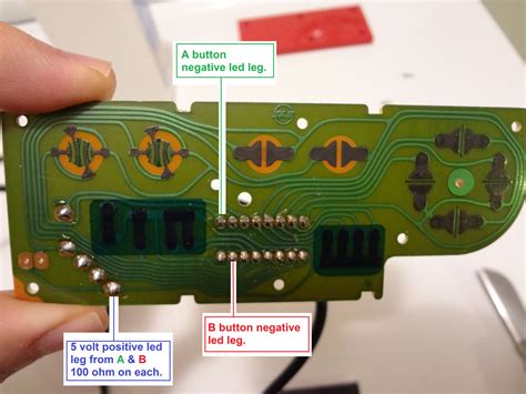 adding led s to nes controller lit when a and b buttons pressed 7