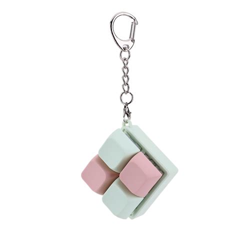 Husxh Finger Keyboard Fidget Toys 4 Button Diy Keyboard Fidget Clicker Keychain Decompress