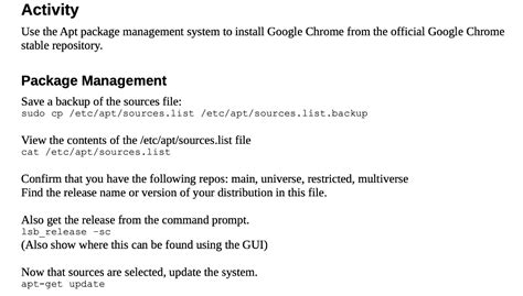 solved activity use the apt package management system to