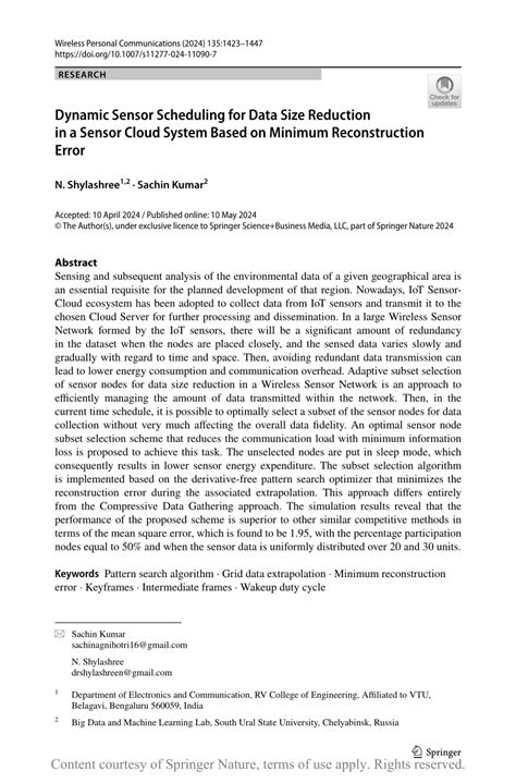 Dynamic Sensor Scheduling For Data Size Reduction In A Sensor Cloud System Based On Minimum