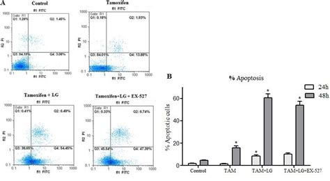 Flow Cytometry Analysis Of Annexin V Fitc Pi Stained Apoptotic Cells
