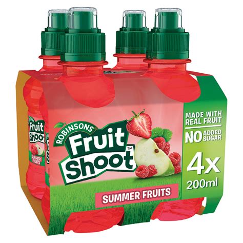 Robinsons Fruit Shoot Summer Fruits Juice Drink 4 x 200ml | Kids & Lunchbox Drinks | Iceland Foods