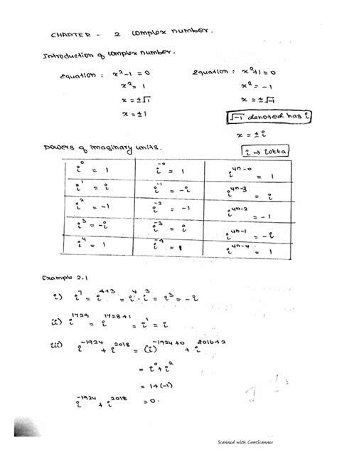 Complex Number Pdf