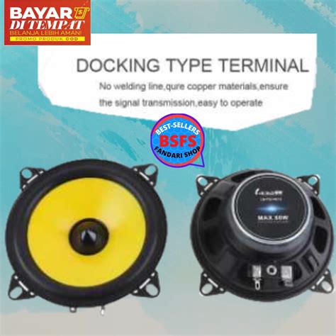Jual Spiker Speker Salon Corak Kuning Labo Speaker Subwoofer Mobil Hifi 4 Inch 60w 2 Pcs