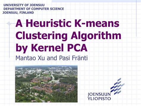 Ppt A Heuristic K Means C Lustering A Lgorithm By K Ernel Pca