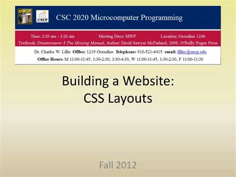 PPT Building A Website CSS Layouts PowerPoint Presentation Free Download ID