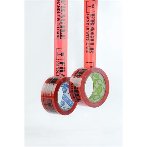 Jual Lakban Bening Isolasi Bening Lakban Fragile Lakban Fragile Merah Satuan Termura