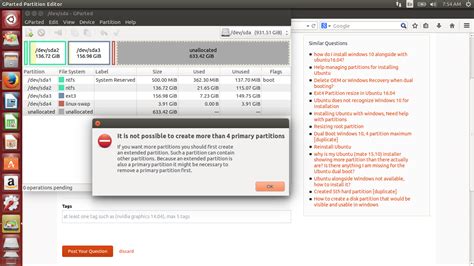 Partitioning Recovering Unallocated Space On Dual Boot Machine