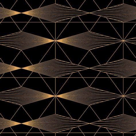 Premium Vector Abstract Linear Gold Geometric Seamless Pattern Background