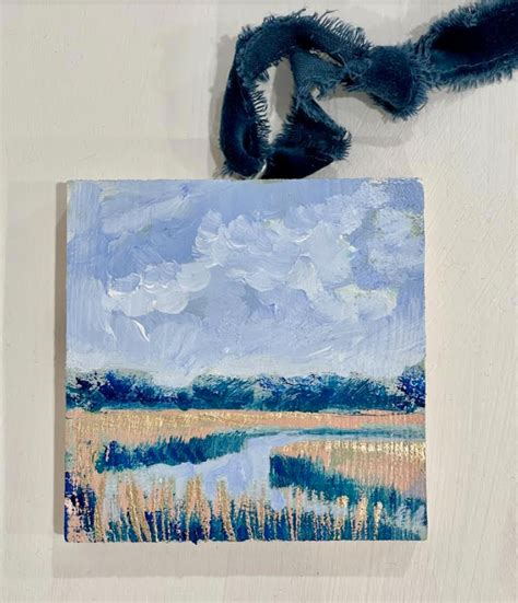 1 Blue Marsh Ornament 4x4 Tamara Brown Art