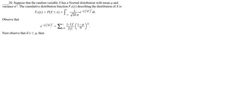 Solved Suppose That The Random Variable X Has A Normal Chegg