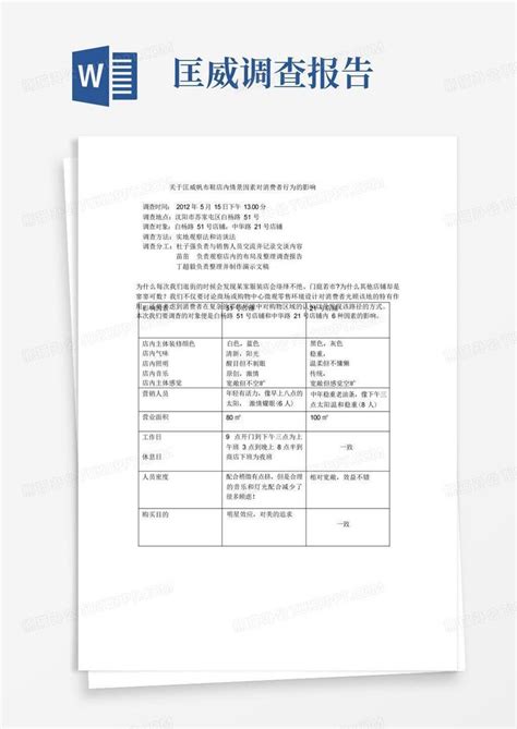 关于匡威帆布鞋店内情景因素对消费者行为的影响word模板下载 编号ljyzmoyn 熊猫办公