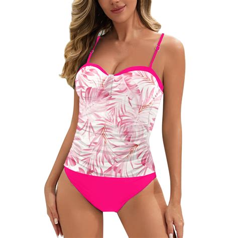 Anineo Women Swimwear Underwire Tankini Tops Swimsuit Tops Push Up Bathing Tops Trendy Hawaii