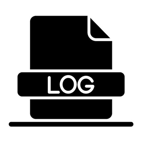 Premium Vector Log File Glyph Solid Black Illustration