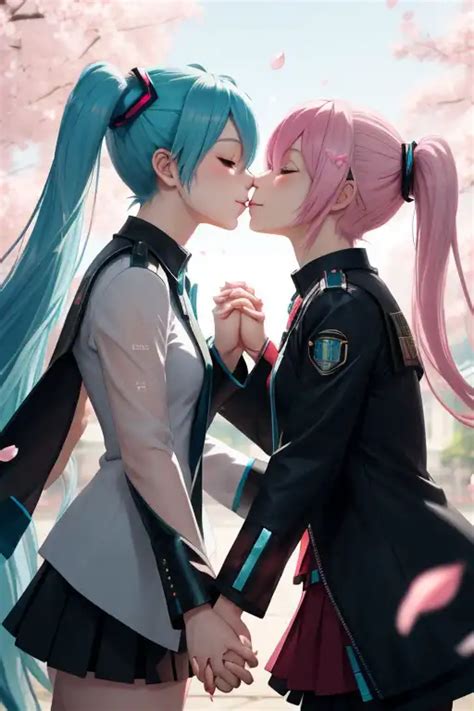 Ai Art Luka Megurine And Miku Hatsune Kissing By Alexander Pixai