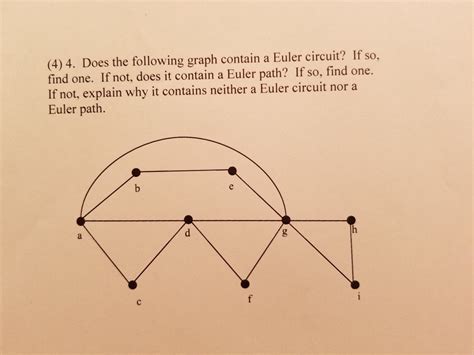 Solved 4 4 Does The Following Graph Contain A Euler