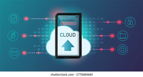 Cloud Computing Technology On Smartphone Concept Stock Vector Royalty
