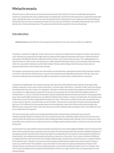 Metachromasia Stainsfile Pdf Staining Dye