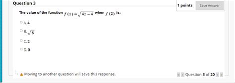 solved the value of the function f x 4x−4 when f 2 is a