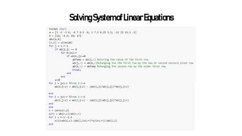 Computational Method For Engineers Solving A System Of Linear Equations Ppt