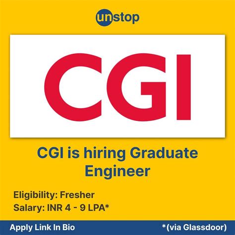 fresher jobs on linkedin cgi is hiring for the role of graduate engineer expected salary