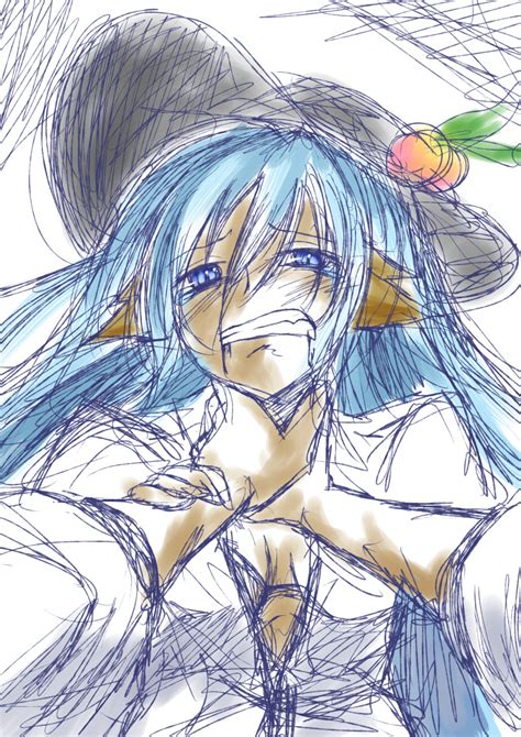 Safebooru Absurdres Asphyxiation Blue Eyes Blue Hair Blush Choking