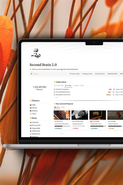 Notion Template Extended Second Brain Life Planner Notion Minimal Aesthetic Dashboard Life