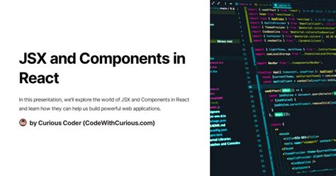 react jsx components revanth baskar