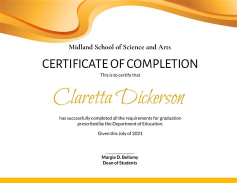 Free Simple Graduation Certificate Template To Edit Online