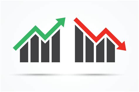Business Investment Graph Up And Down Symbol On White Background Stock Market Trend Increase