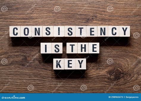 Consistency Is The Key Word Concept On Building Blocks Text Stock Image Image Of Perfect