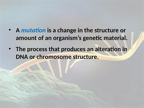 Lecture Presentation On Mutation For Grade 10 Science Pptx