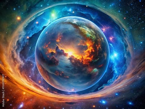 Stunning Degree Equirectangular Projection Of A Nebula And Stars In A