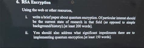 Solved RSA Encryption Using The Web Or Other Resources Chegg