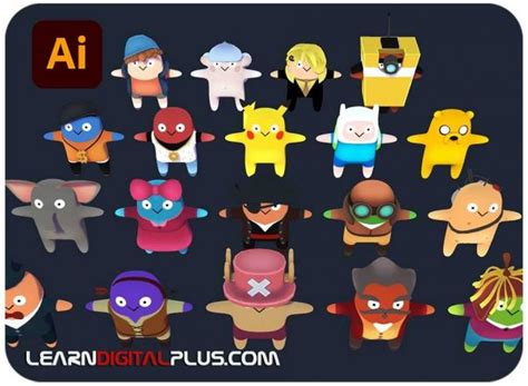 کاراکتر های کارتونی لرن دیجیتال پلاس