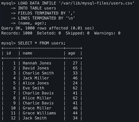 [mysql] load data infile 실습 csv vs binary