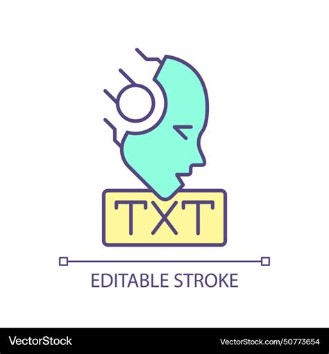 ai text processing rgb color icon royalty free vector image